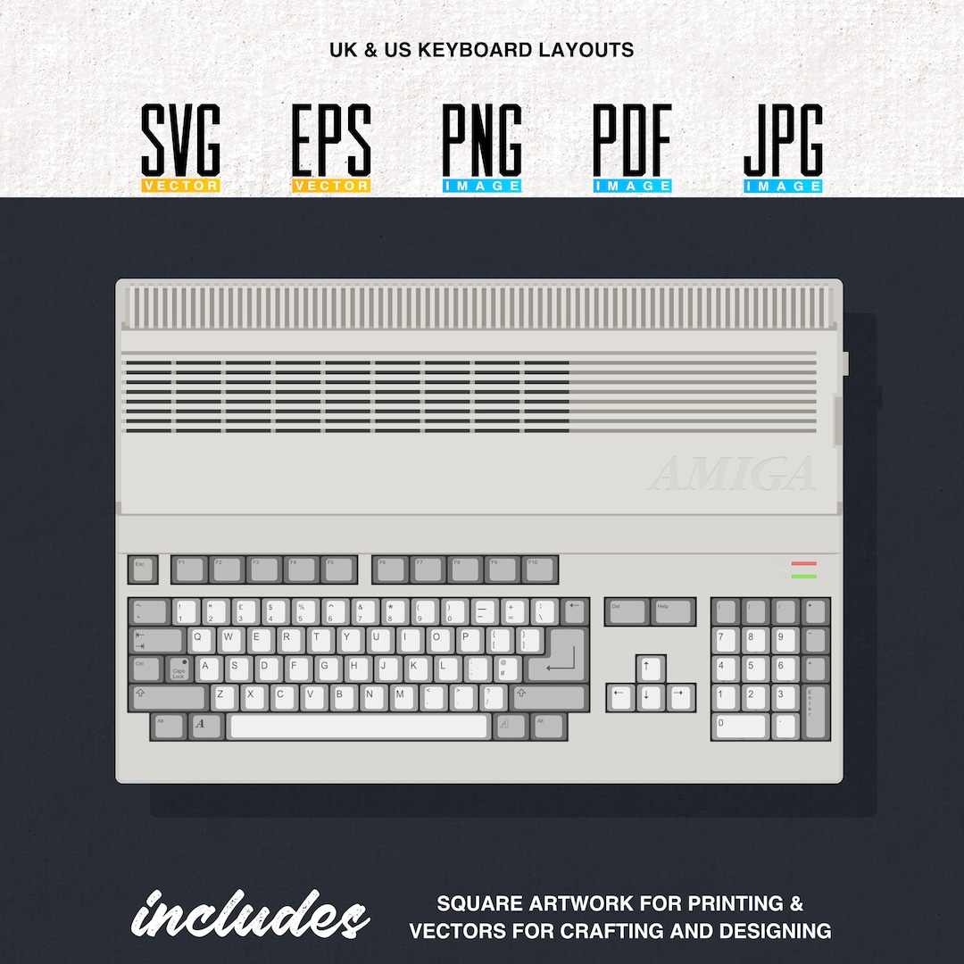 Amiga 500 Printable Artwork | Retro Personal Computer | Vector ...