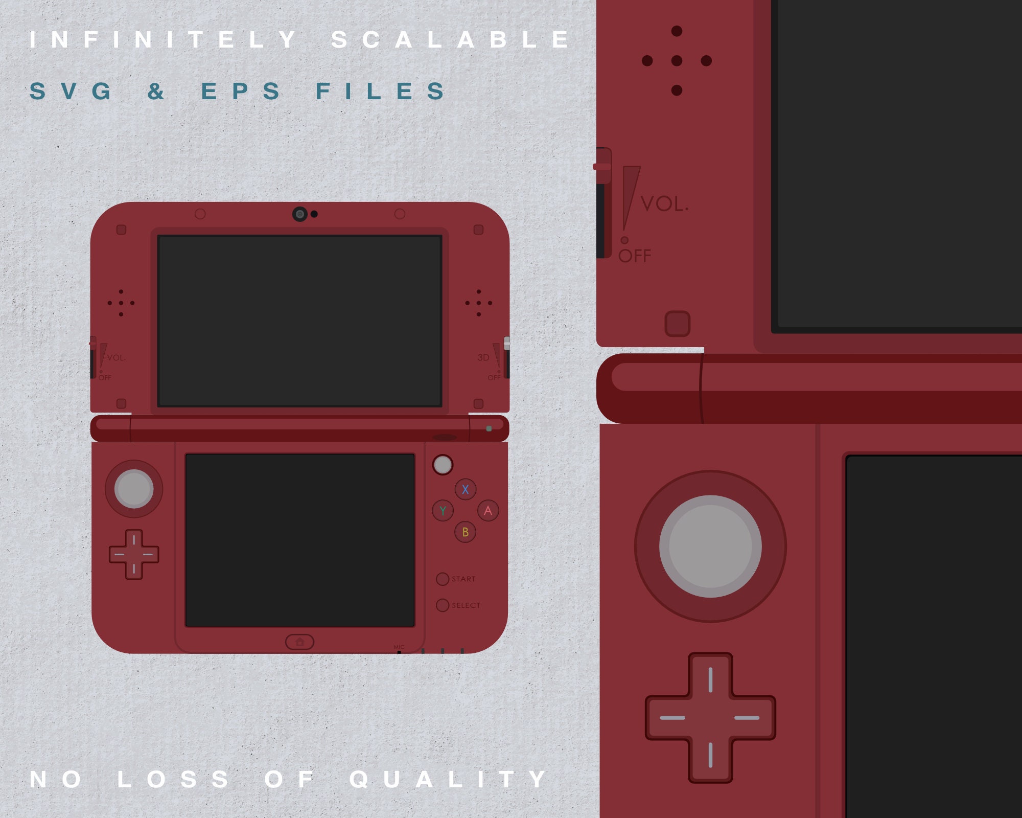 New 3DS XL Printable Artwork | Video Game Handheld | Vector | Editable ...