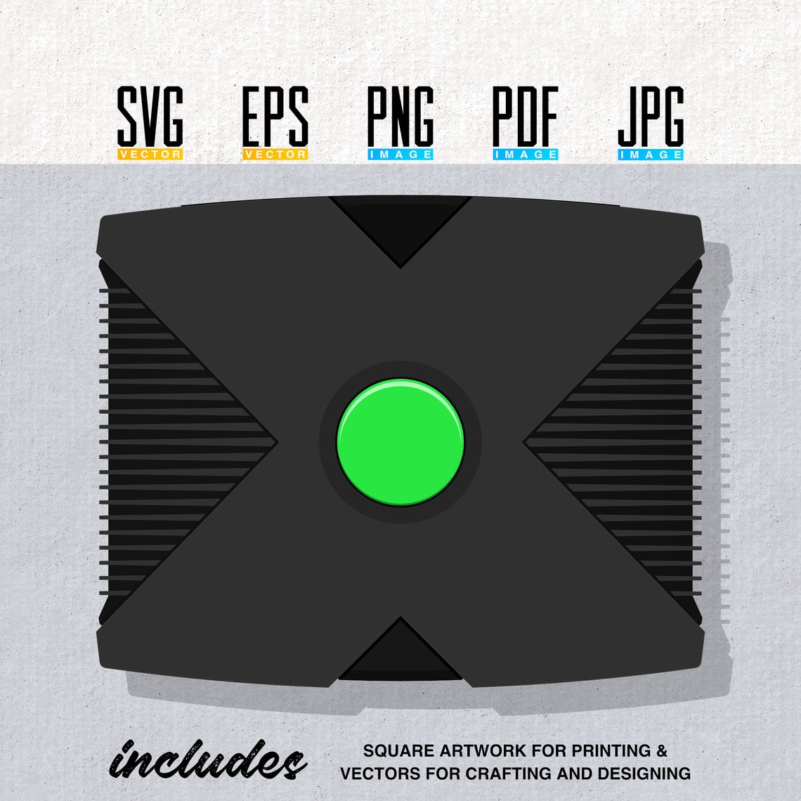 Xbox Printable Artwork Editable SVG EPS Vector Transparent PNG Retro ...
