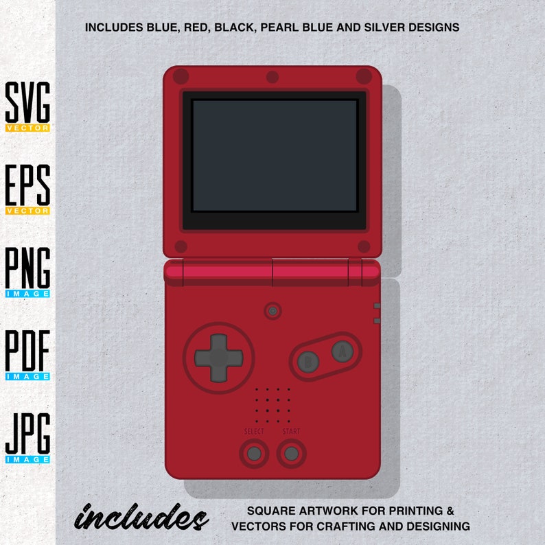 Game Boy Advance SP Printable Artwork | Retro Video Game Handheld ...