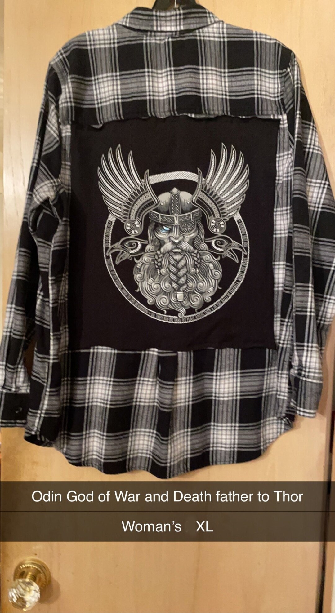 ODIN Greek God , Thor's Father , Viking Bespoke Patchwork Flannel Plaid ...