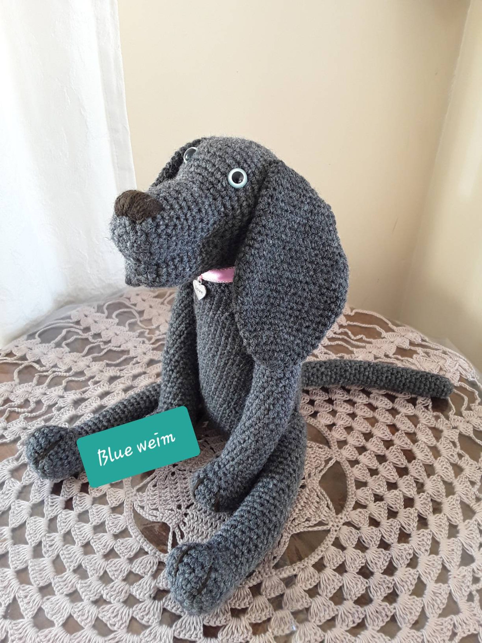 Weimaraner Crochet Dog - Etsy