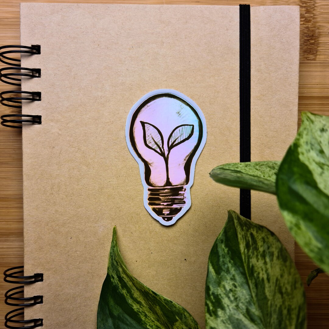 The Green Lightbulb - Holographic Sticker - Etsy