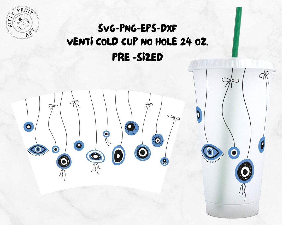 EVIL EYE SVG Para Venti Cold 24 oz. No Hole, Turkish/Hamsa Svg, Evil ...