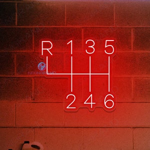 Car Gearbox Neon Sign Gearbox Neon Sign Speed Gear Neon Sign Automotive ...