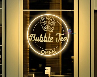 Boba Tea Sign Neon Led Sign Bubble Tea Schild Custom Bubble Tea Shop ...