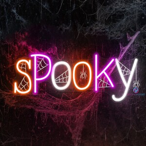 Spooky Neon Sign Halloween Neon Sign Halloween Party Decorations Horror ...