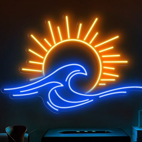 Sunrise Sunset Neon Sign Sun Wave Neon Sign Bedroom Neon | Etsy