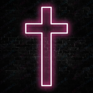 Cross Neon Sign LED Cross Sign Light Neon Cross Light Red Neon Cross ...