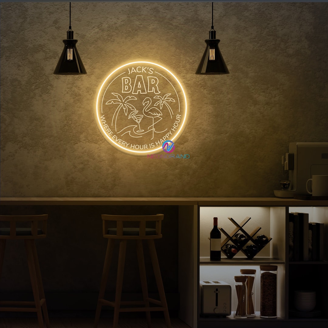 Custom Bar Neon Sign for Home Bar Decor Flamingo Neon Sign Custom LED ...