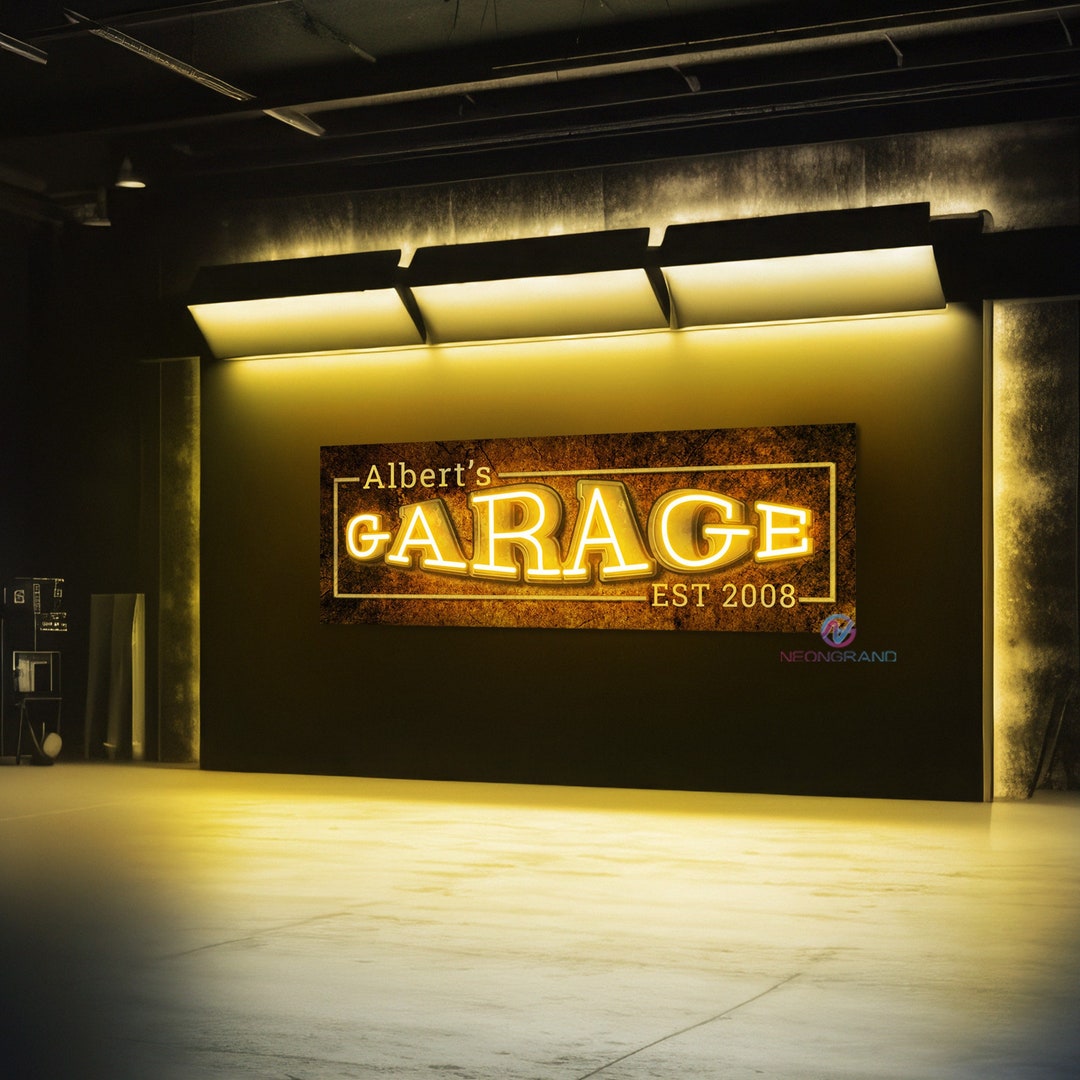 Garage Neon Sign Custom Personalized Gift for Dad, Fathers Day Gift ...