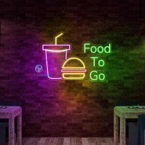 Food to Go Neon Sign Fast Food LED Neon Sign Custom Restaurant Neon ...