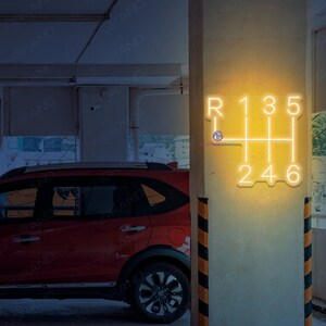Car Gearbox Neon Sign Gearbox Neon Sign Speed Gear Neon Sign Automotive ...