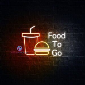 Food to Go Neon Sign Fast Food LED Neon Sign Custom Restaurant Neon ...