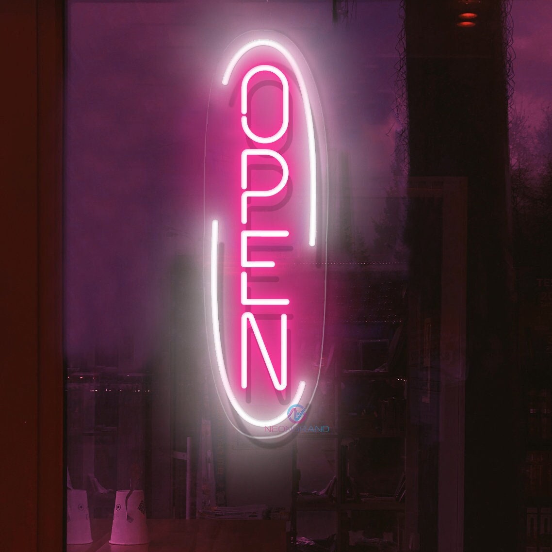 Open Neon Sign Vertical Open Sign Led Led Open Sign for - Etsy