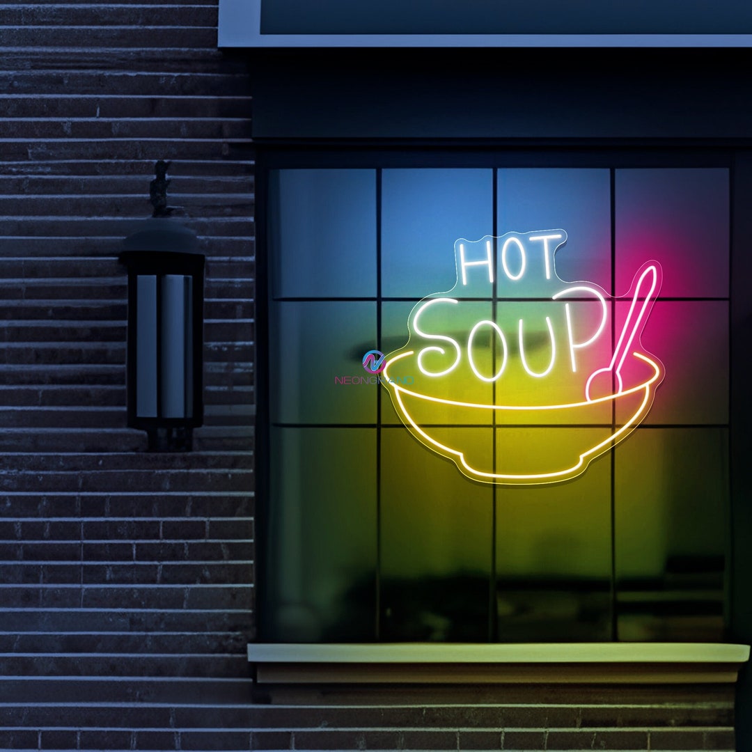 Hot Soup Neon Sign Hot Soup LED Light Restaurant Sign Kitchen Decor ...