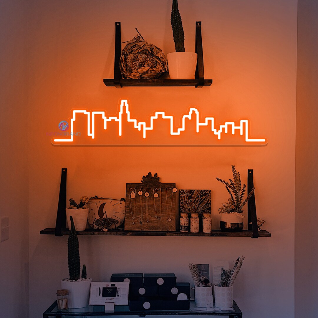 City Neon Sign Los Angeles Skyline Neon Sign City Neon LED Light Custom ...