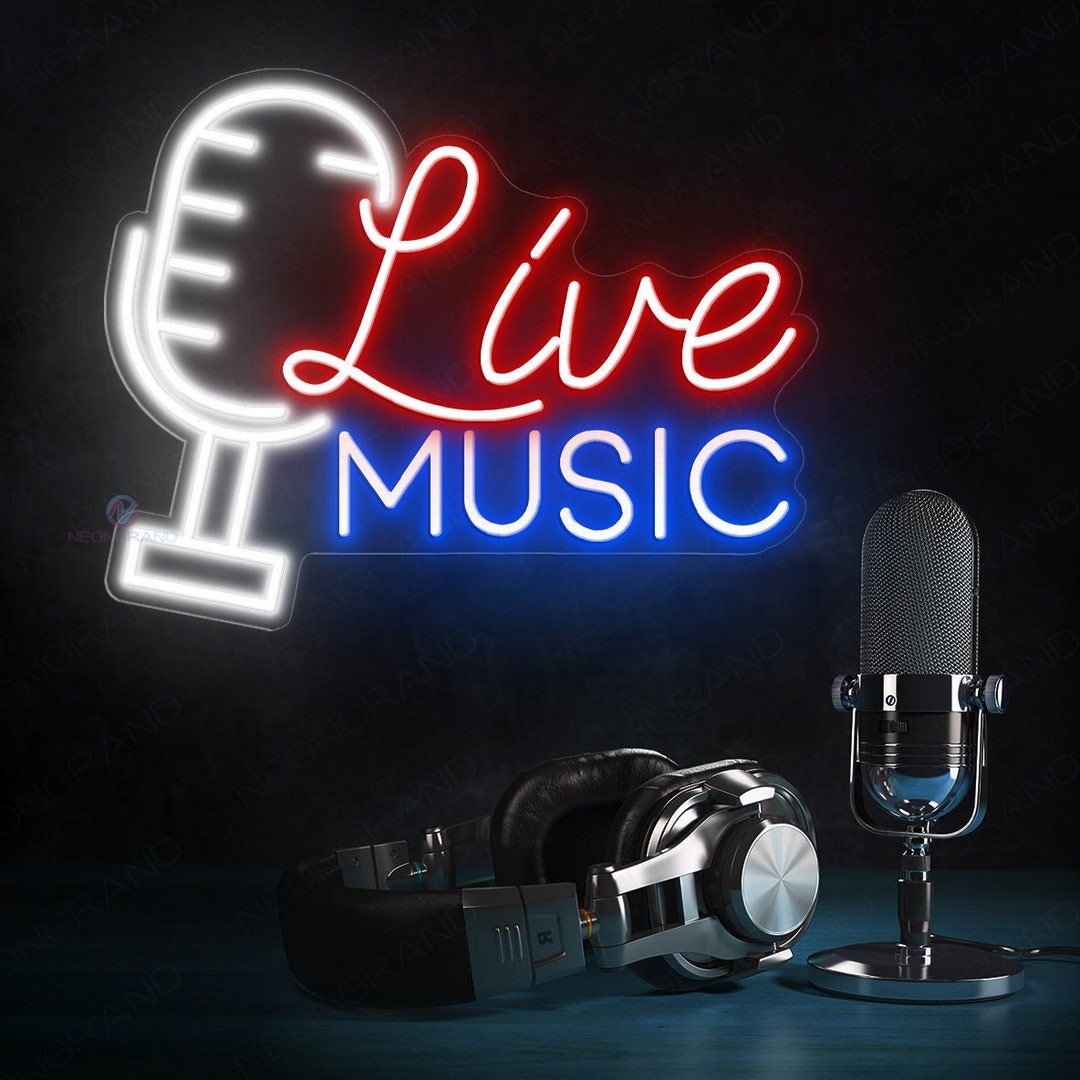 Live Music Neon Sign Live Music Sign Music Neon Light Bar Neon Sign ...