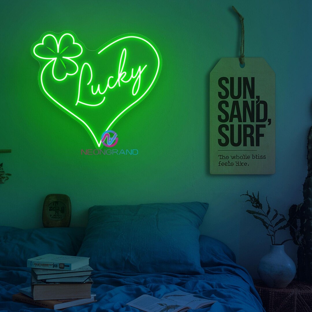 Lucky Shamrock Neon Sign 3 Leaf Clover Sign Custom Neon Sign St ...