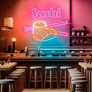 Sushi LED Neon Sign Sushi Japanese Restaurant Decor Sushi Open Sign ...