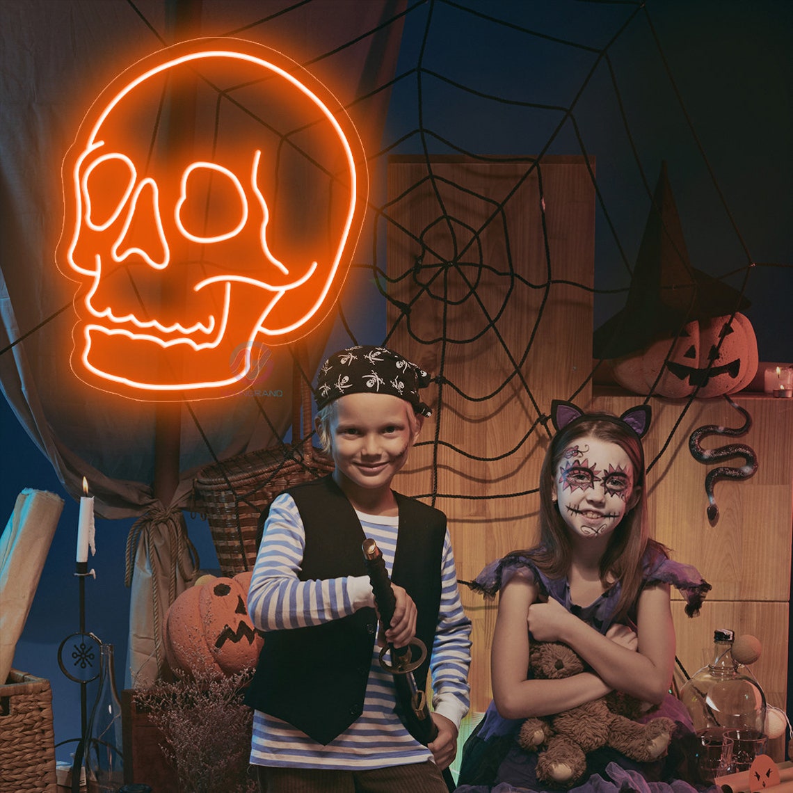 Skeleton Neon Sign Halloween Skull Neon Sign Halloween Party - Etsy