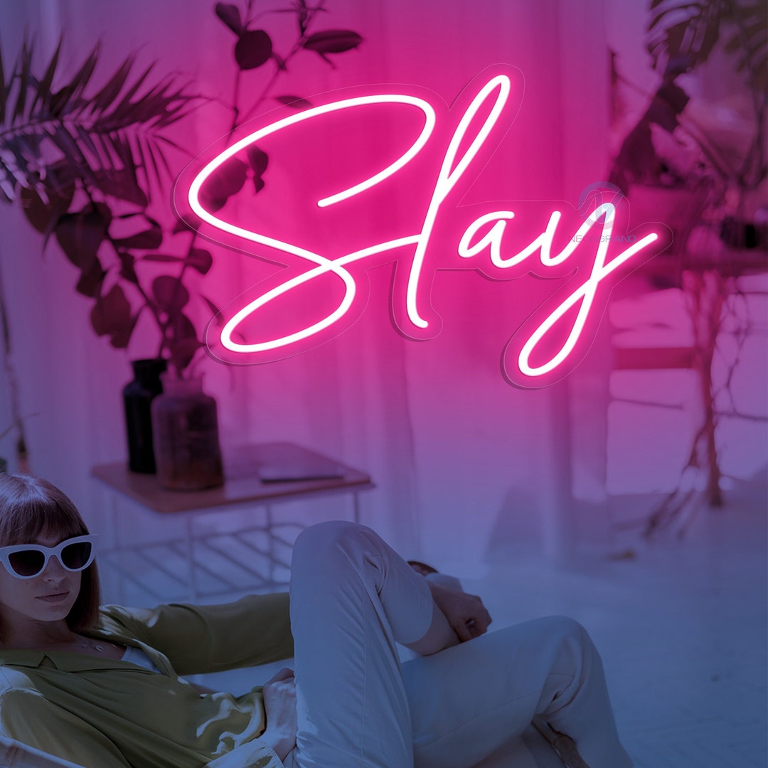 Slay Neon Sign Slay Neon Light Pink Neon Sign Slay Sign for Wall Decor ...