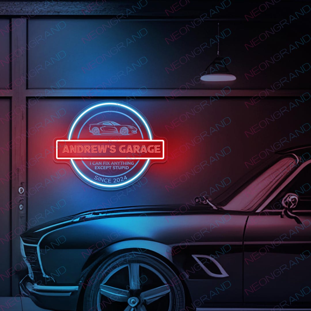 Custom Garage Sign Personalized Neon Sign Garage LED Sign Garage Sign ...