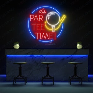 Golf Neon Sign It's Par-tee Time Neon Sign Golf Party Neon Sign Par Tee ...