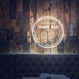 LED Bar Sign for Men Light up Man Cave Sign LED Bar Sign Personalized ...