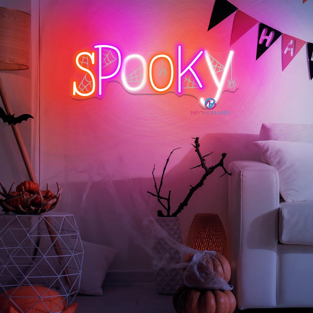 Spooky Neon Sign Halloween Neon Sign Halloween Party Decorations Horror ...