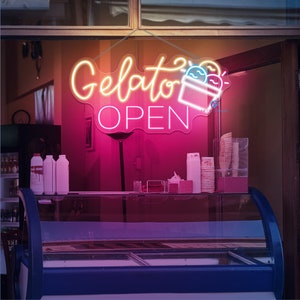Gelato Neon Sign Gelato Open LED Sign Gelato LED Light Ice Cream Open ...
