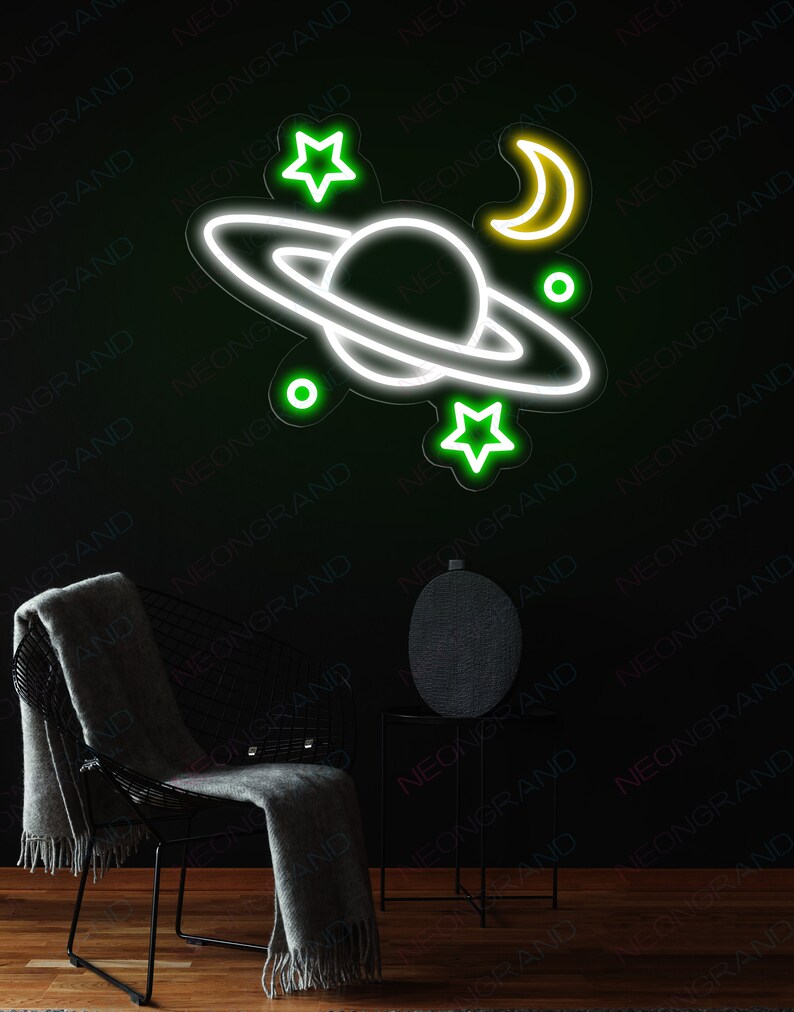 Celestial Neon Sign Sun and Moon Neon Sign Planet Neon Sign | Etsy