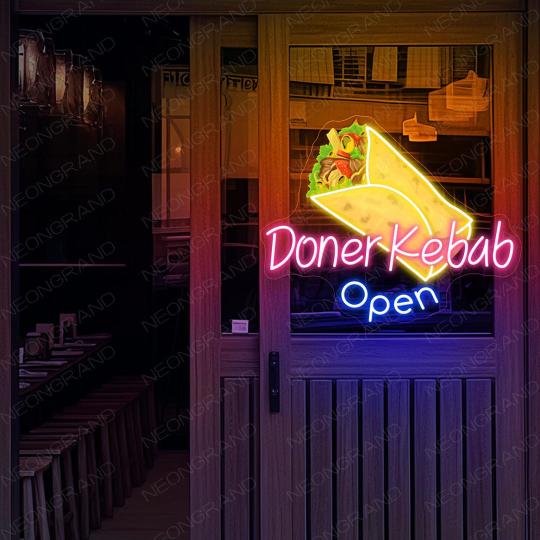Kebab Neon Sign Doner Neon Sign Done Kebab Open Sign Food Truck Neon ...