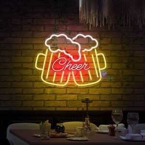 Beer Cave Sign Beer Cave LED Light Beer Neon Sign Cheer Neon Sign ...