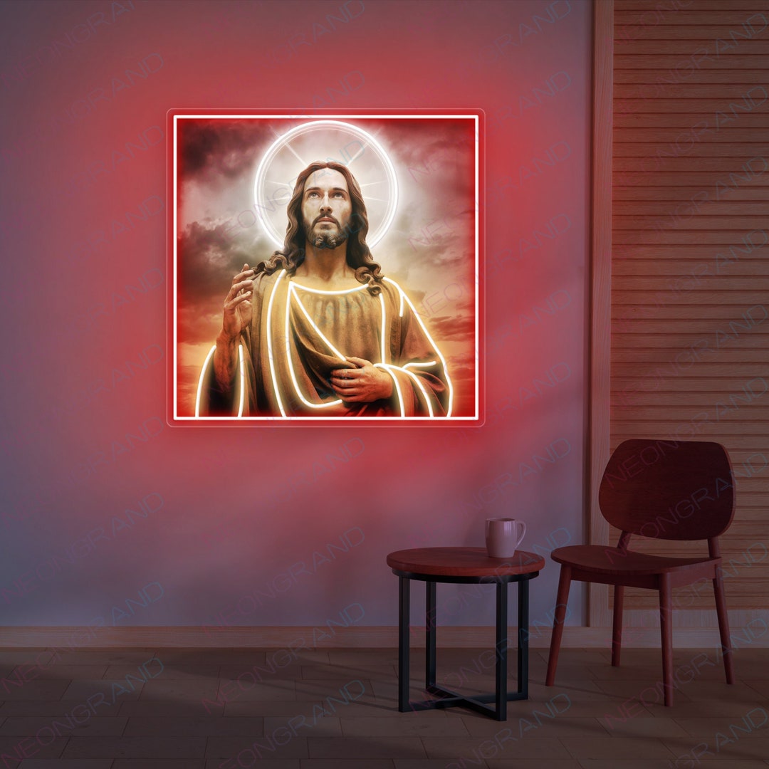 Jesus Art Jesus Wall Art Christian Jesus Neon Sign Jesus Christmas ...