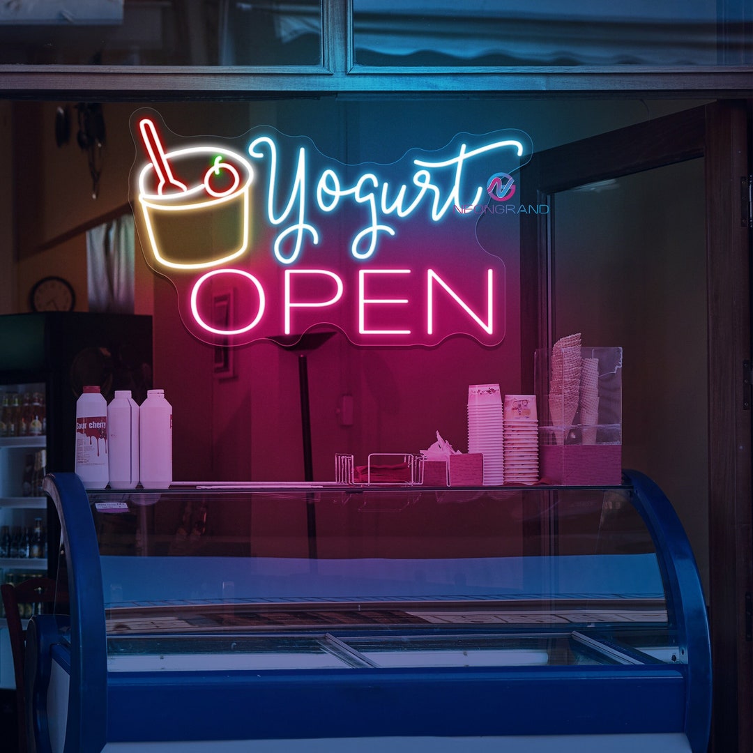 Yogurt Open Neon Sign Yogurt LED Light Custom Neon Sign Yogurt Sign ...