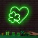Clover Leaf Neon Sign, Lucky Leaf Saint Patrick Day Decor, St Patrick ...
