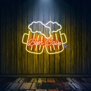 Beer Cave Sign Beer Cave LED Light Beer Neon Sign Cheer Neon Sign ...