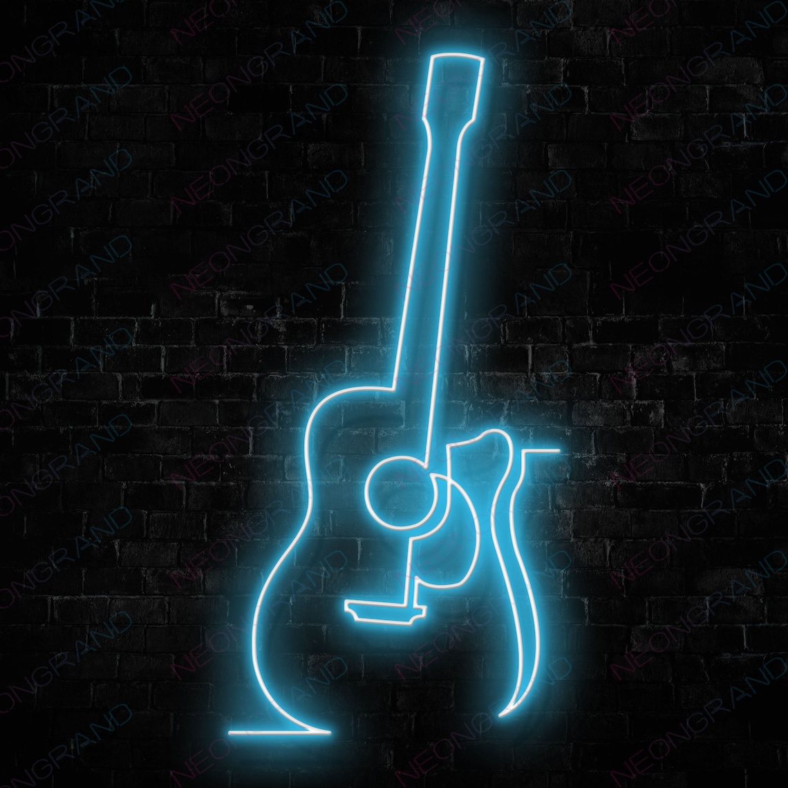 Guitar Neon Sign Guitar Neon Led Guitar Wall Decor Neon | Etsy