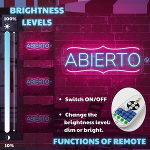 Abierto Sign Abierto LED Light Open Neon Sign for Business Abierto ...
