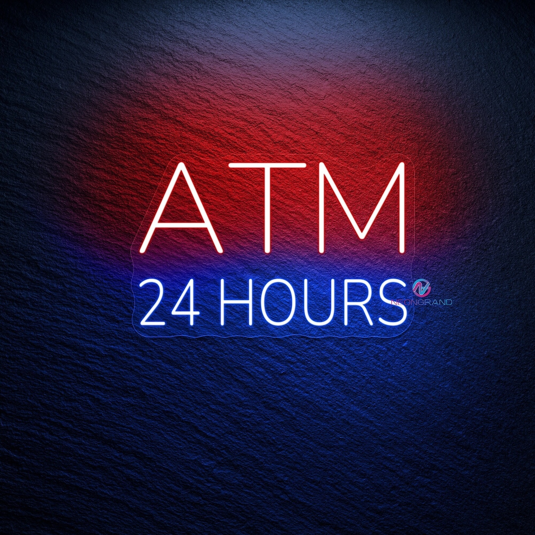 ATM Sign Open ATM Neon Sign ATM 24 Hours Sign Custom Neon Sign Led Atm ...