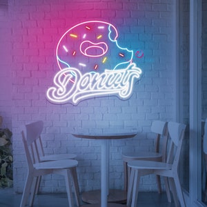 Donut Neon Sign Donut LED Light Doughnut Sign Food Neon Sign Kitchen ...