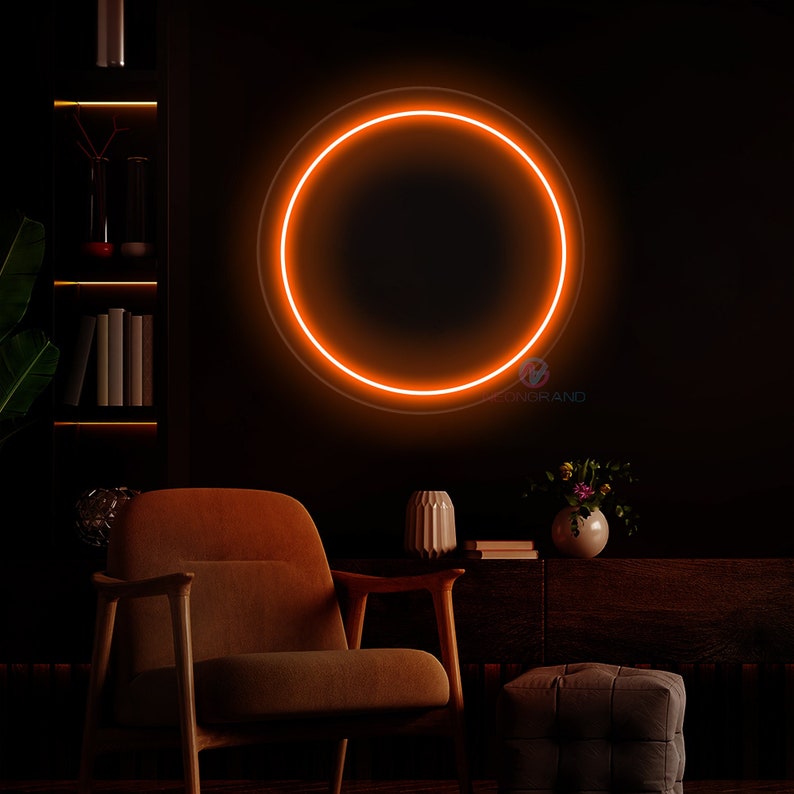 Circle LED Neon Sign Zen Circle Neon Sign Japanese Enso Sign - Etsy