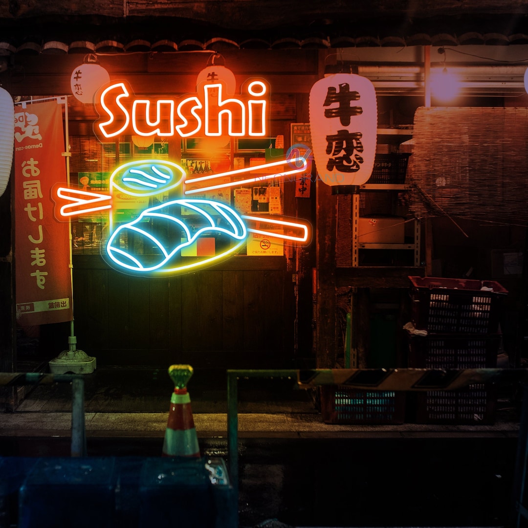 Sushi LED Neon Sign Sushi Japanese Restaurant Decor Sushi Open Sign ...