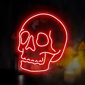 Skeleton Neon Sign Halloween Skull Neon Sign Halloween Party ...