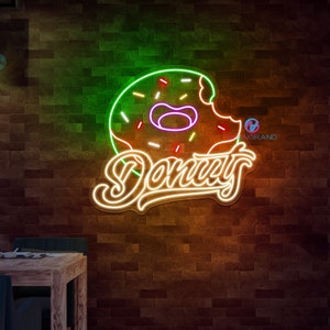 Donut Neon Sign Donut LED Light Doughnut Sign Food Neon Sign Kitchen ...