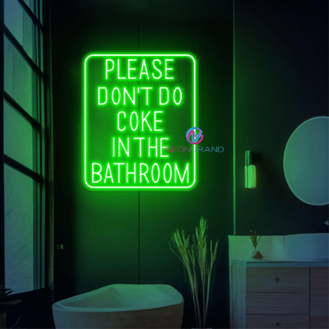 Please Don’t Do Coke in the Bathroom Neon Sign Funny LED Light for ...
