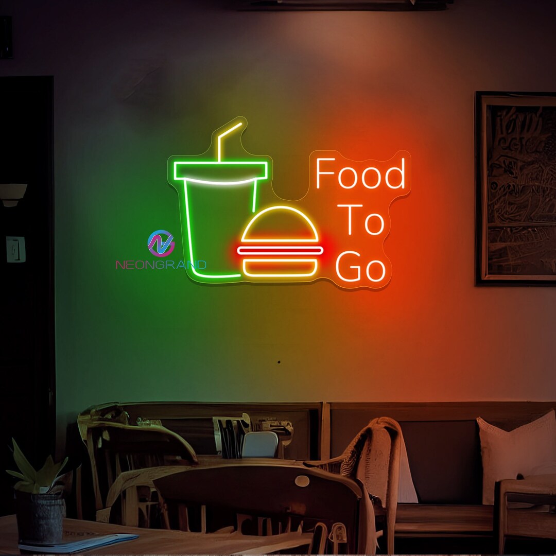 Food to Go Neon Sign Fast Food LED Neon Sign Custom Restaurant Neon ...