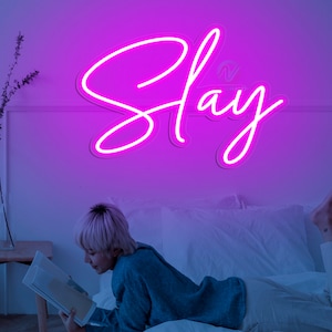 Slay Neon Sign Slay Neon Light Pink Neon Sign Slay Sign for Wall Decor ...