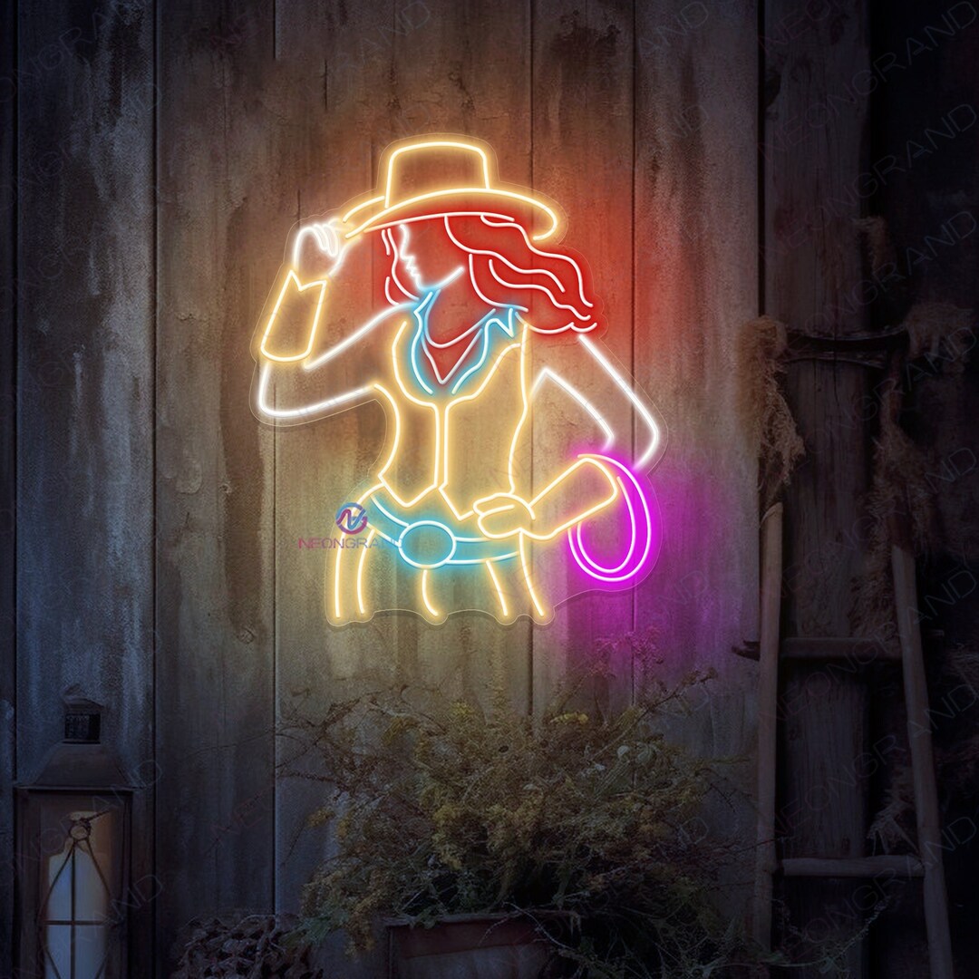 Cowgirl Neon Sign Cowgirl Led Light Custom Neon Sign Western Decor